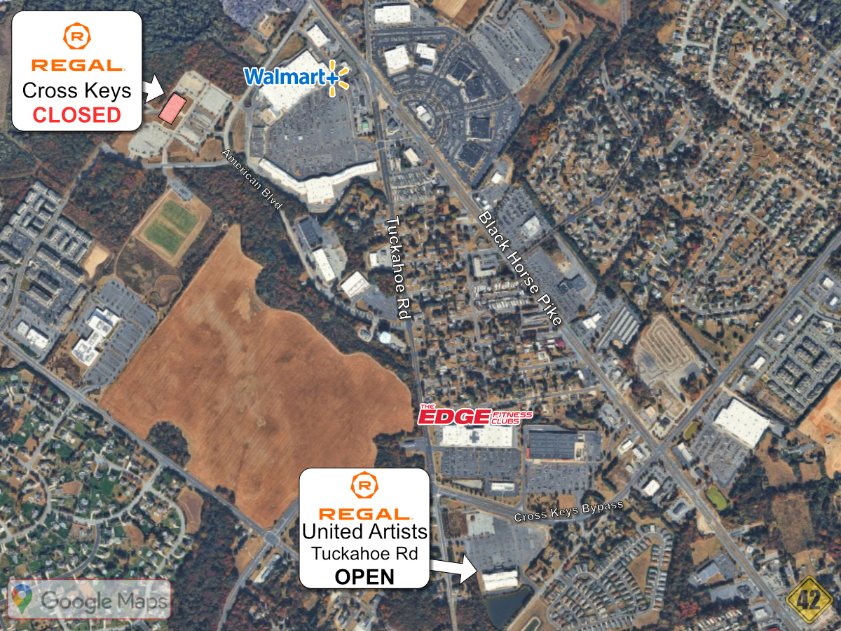 Regal Movies Cross Keys (Washington Township) Closes; Nearby United ...